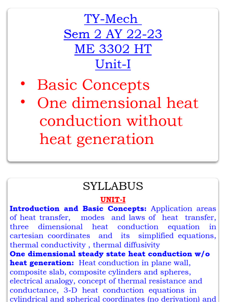 Conduction-I V05 | PDF | Thermal Conduction | Thermal Insulation