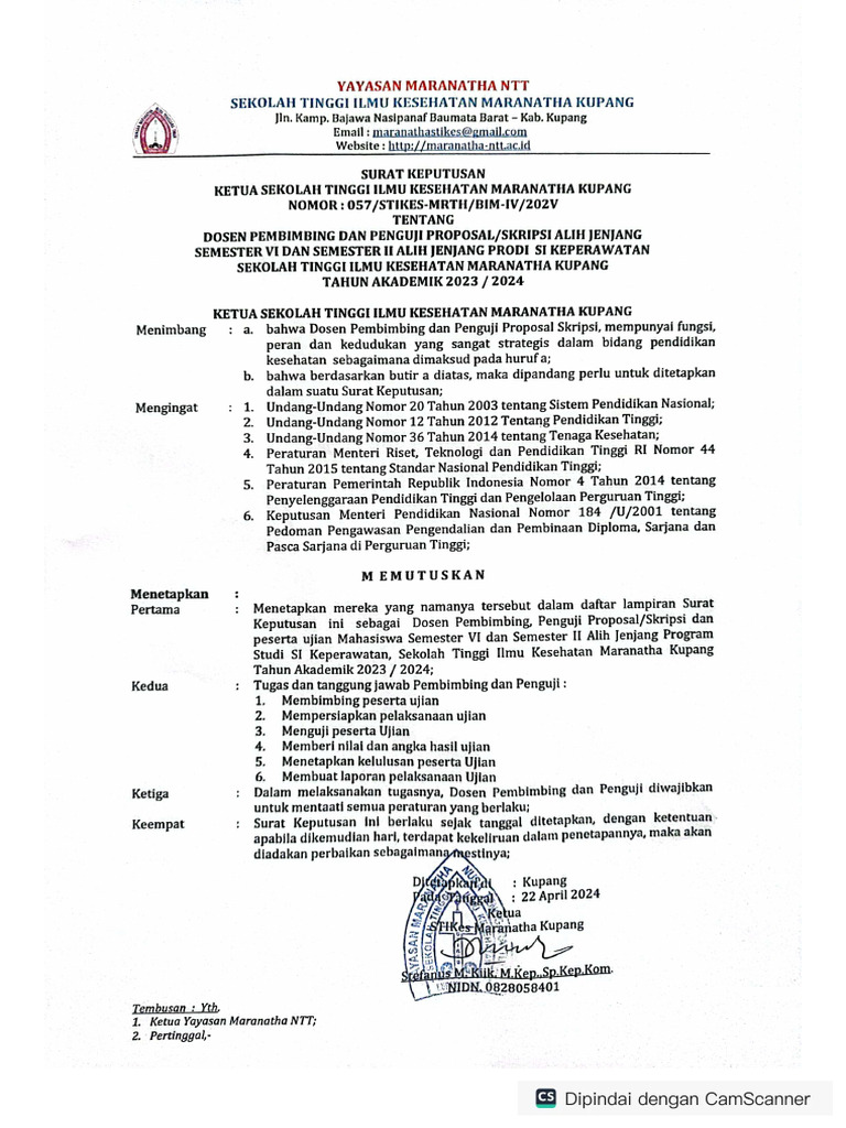 SK Proposal Skripsi | PDF