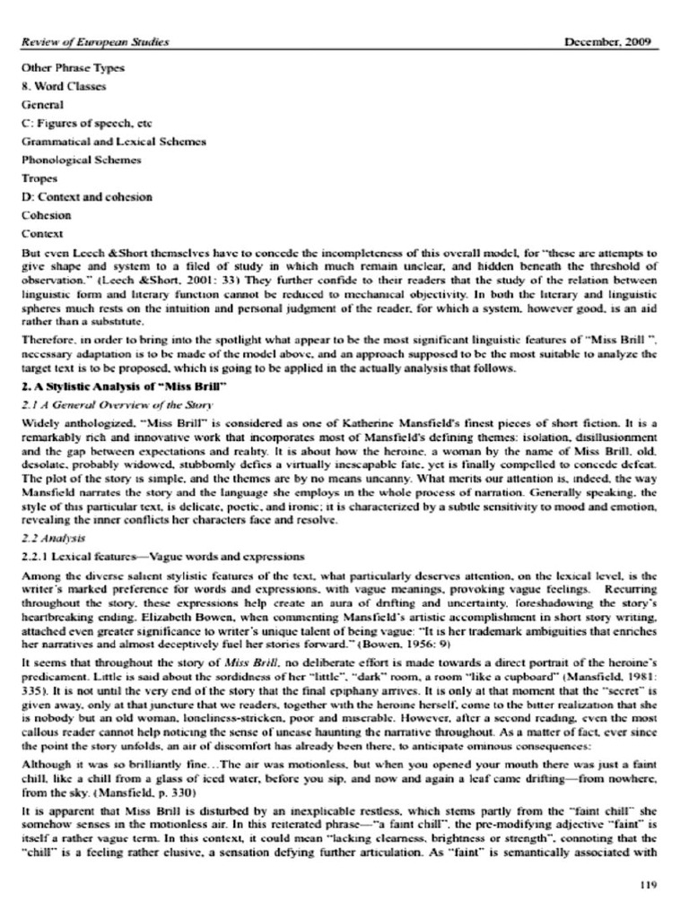 Miss Brill Analysis | PDF