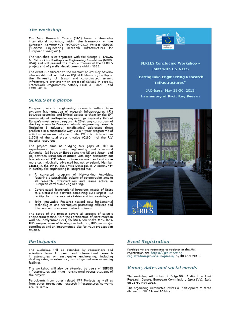 SERIES Workshop on Seismic Engineering | PDF | Earthquake Engineering | Seismology