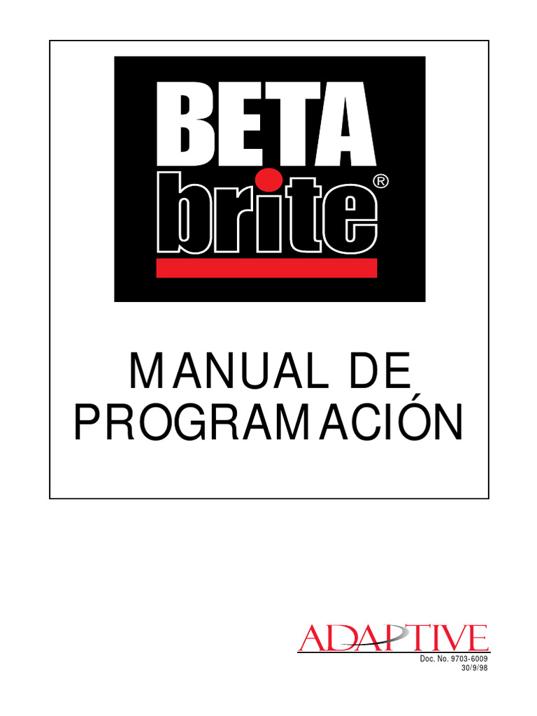 Manual de Programación BETA BRITE | PDF | Contraseña | Archivo de ...