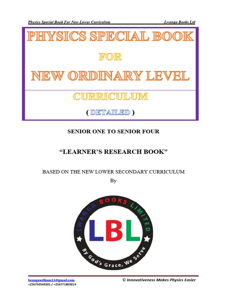 s1-s4 Phy Learner's Research Book (LBL) | PDF | Fires