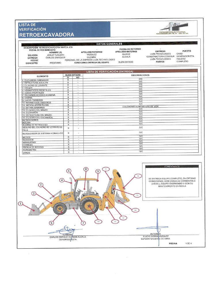 FICHA TÉCNICA RETROEXCAVADORA JCB | PDF