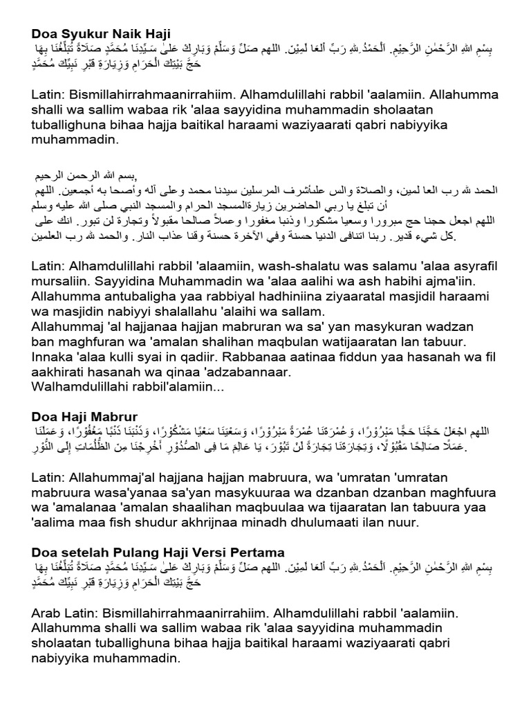Doa Syukur Naik Haji | PDF Doa Syukur Naik Haji | PDF