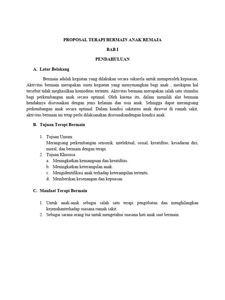 Proposal Bermain Anak | PDF