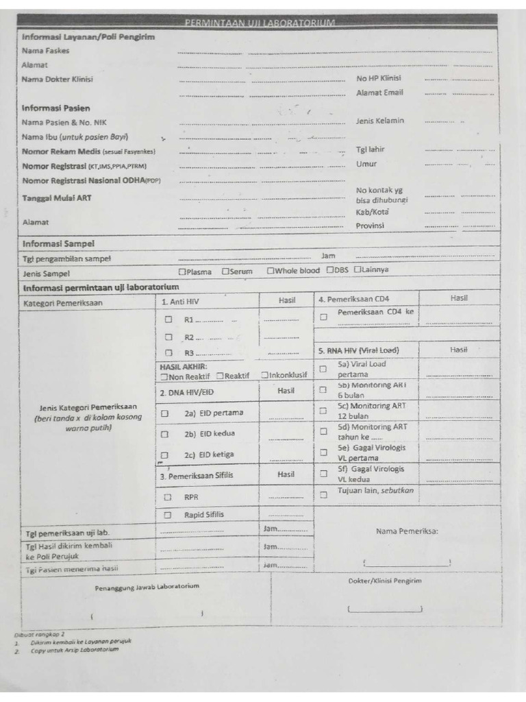 Form Lab HIV | PDF