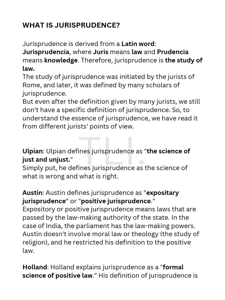 Understanding Jurisprudence and Its Scope | PDF | Jurisprudence ...