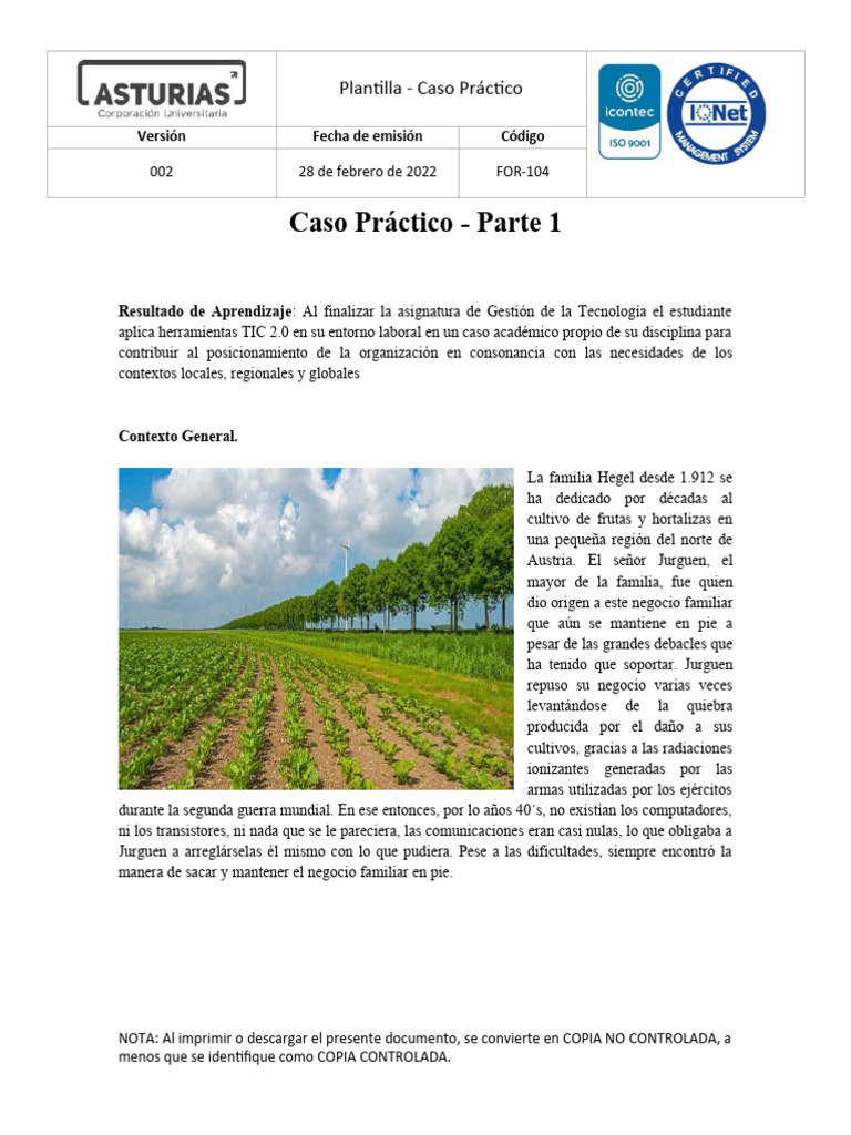 Caso Practico 1 Gestion de Tecnologia | PDF | Disco flexible ...