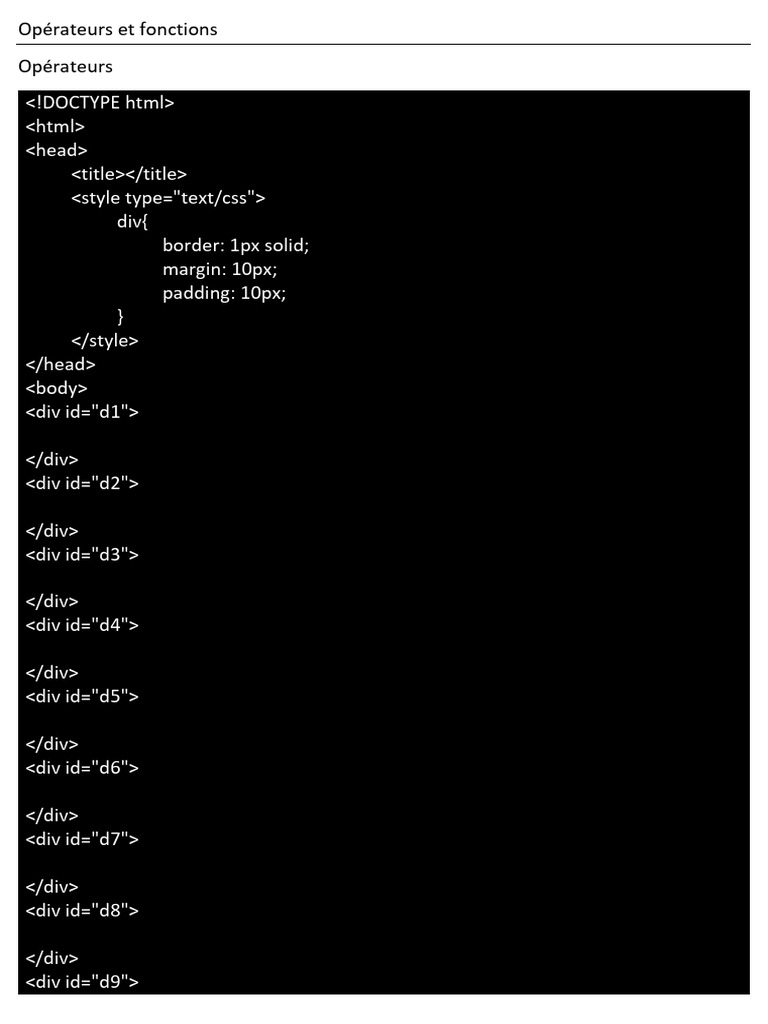00000113-Opérateurs Et Fonctions | PDF