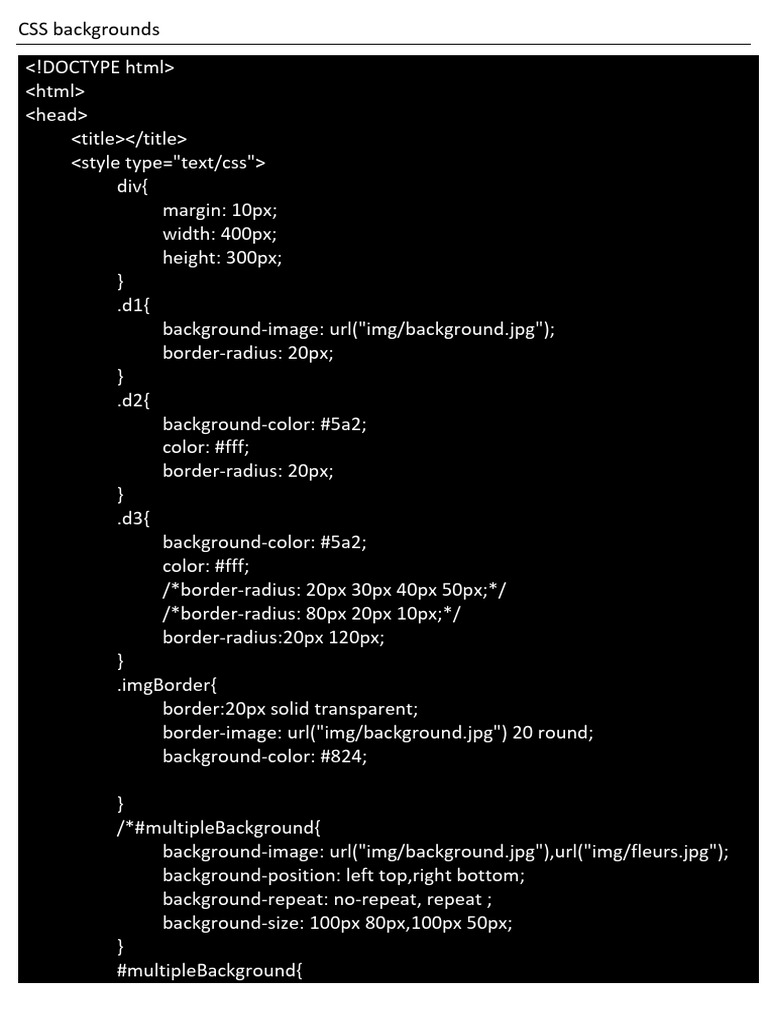 CSS Backgrounds | PDF