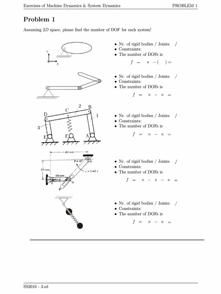 Exercise1 Problems | PDF | Classical Mechanics | Machines
