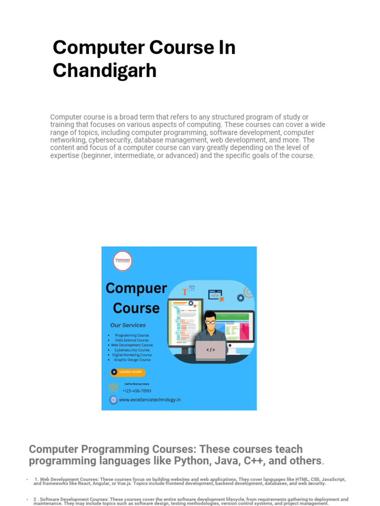 Computer Course in Chandigarh | PDF | Web Development | World Wide Web