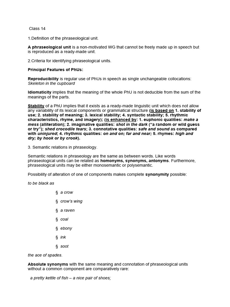 Class 14 Pdf Proverb Idiom