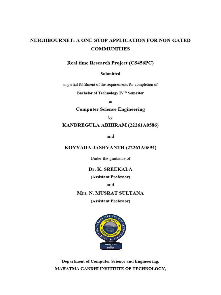 NeighbourNet Project Report As On 1st June 2024 | Download Free PDF | Databases | Java Script