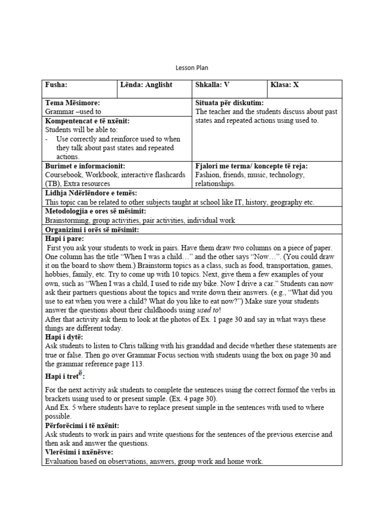 Lesson Plan No 6 | PDF | Linguistics | Language Mechanics