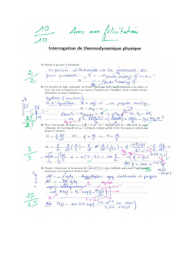 Corrigé Interrogation Du 18 Mars | PDF