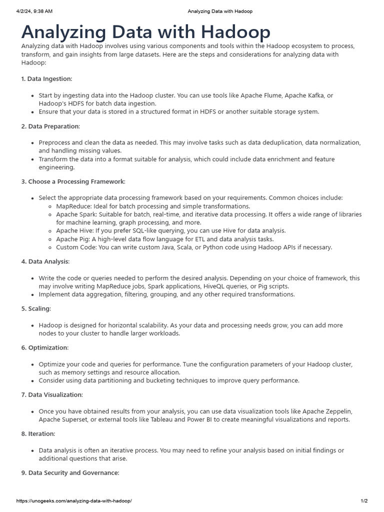 Analyzing Data With Hadoop | PDF | Apache Hadoop | Apache Spark