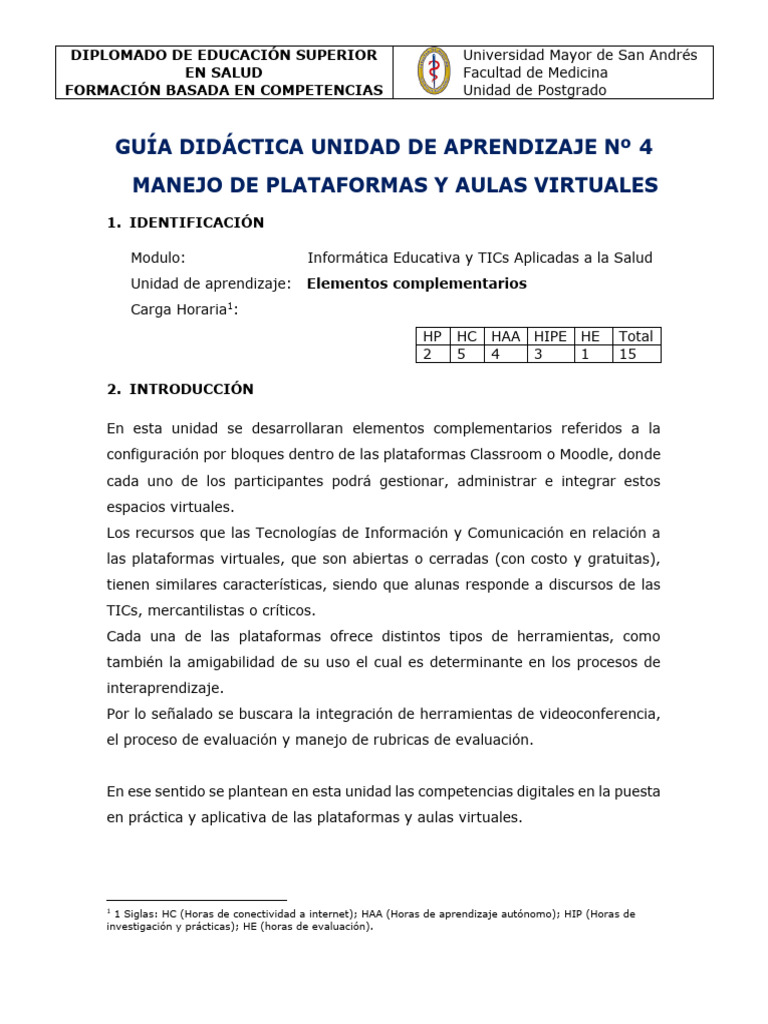 GUIA DE UNIDAD 4 2024 | Descargar gratis PDF | Moodle | Evaluación