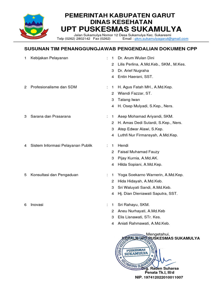 Susunan Tim CPP | PDF