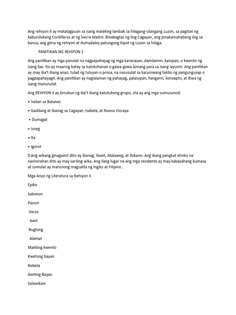 Rehiyon 2 | PDF