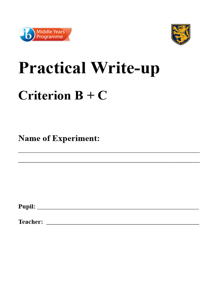 Practical Write-Up: Criterion B + C | PDF | Falsifiability | Hypothesis