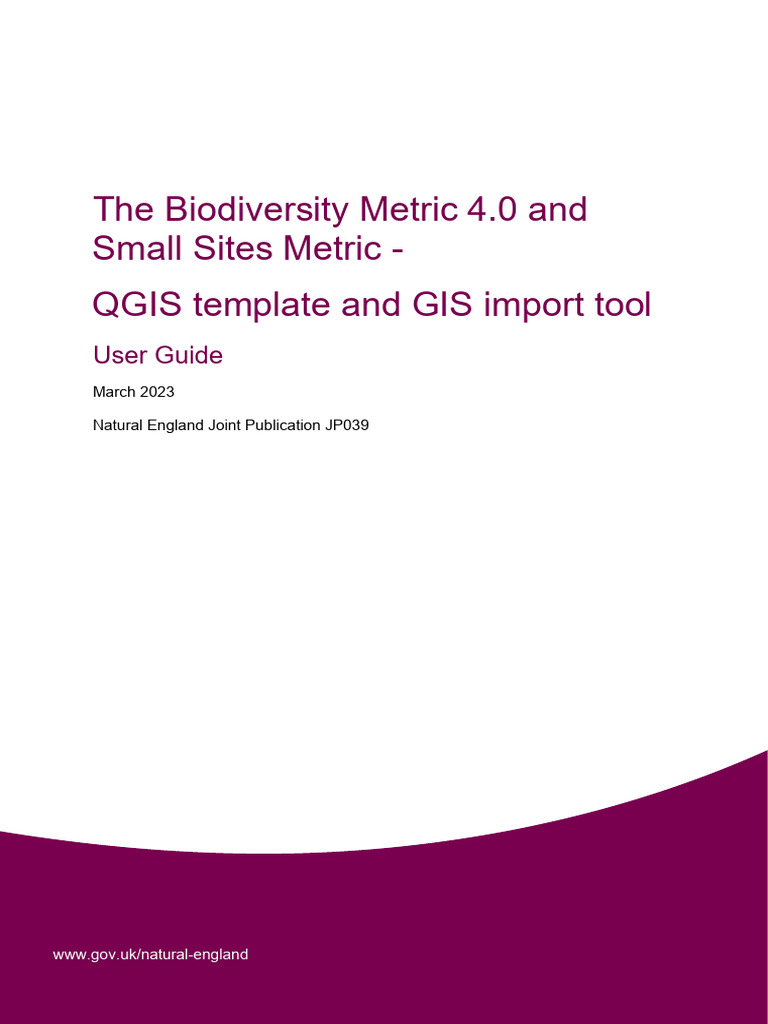 Biodiversity Metric 4.0 and SSM - QGIS Template and GIS Guide | PDF | Geographic Information ...