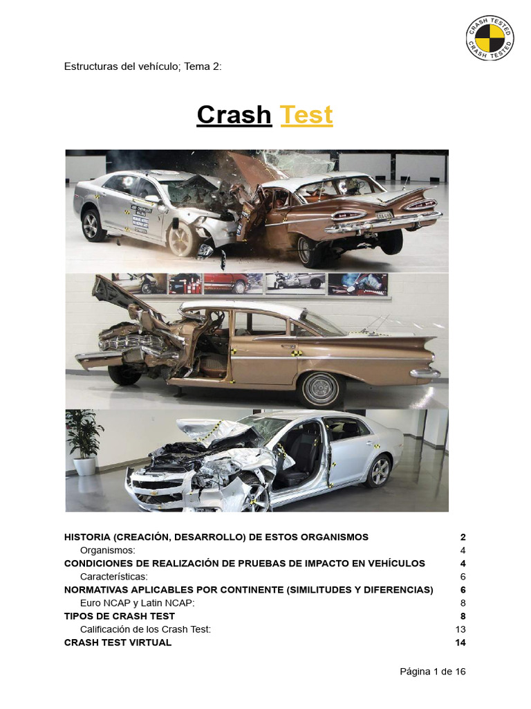 Crash Test | PDF | Administración Nacional de Seguridad del Tráfico en ...