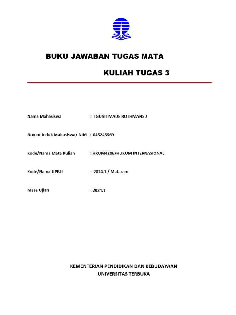 BJT - Tugas 3 Hukum Internasional | PDF