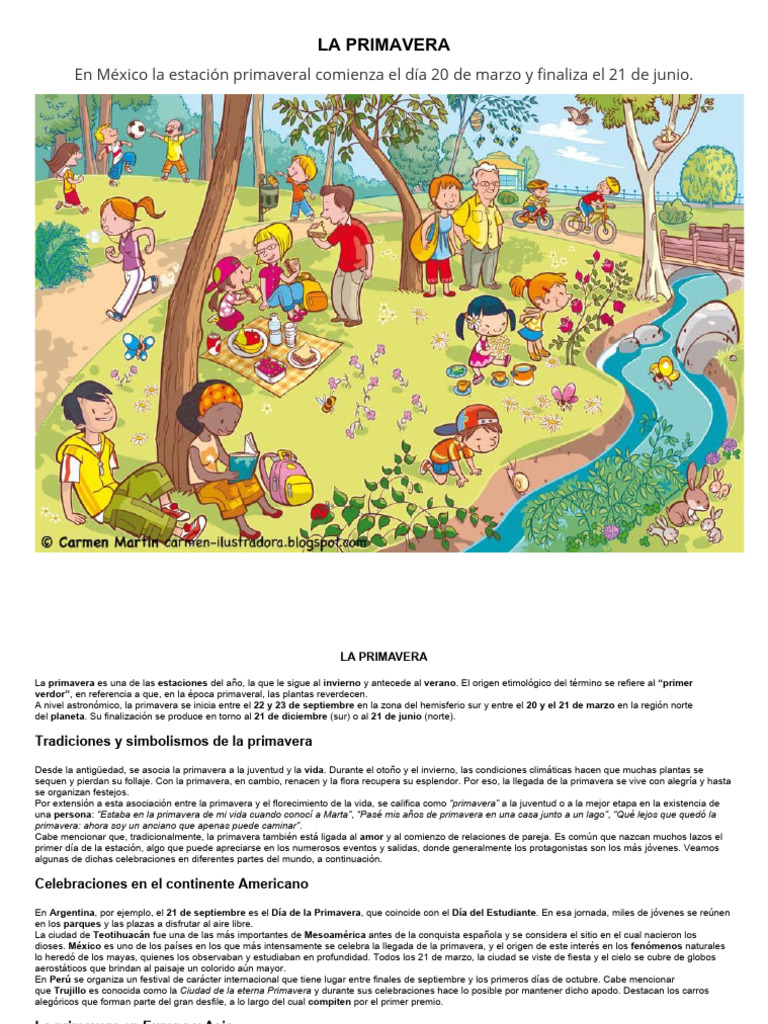 Monografía sobre la Primavera | PDF | Temporada de primavera) | Estaciones