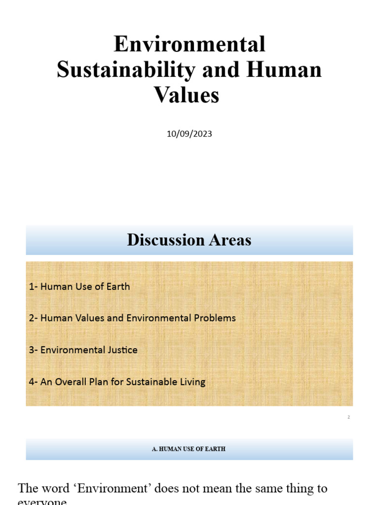 1 - Environmental Sustainability and Human Values-2 | PDF ...