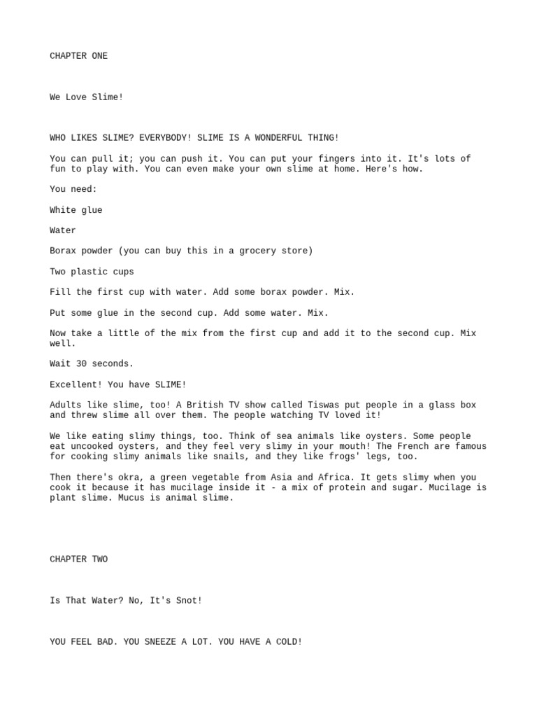 Slime The Wonderful World of Mucus-Kenna Bourke | PDF | Saliva | Mucus