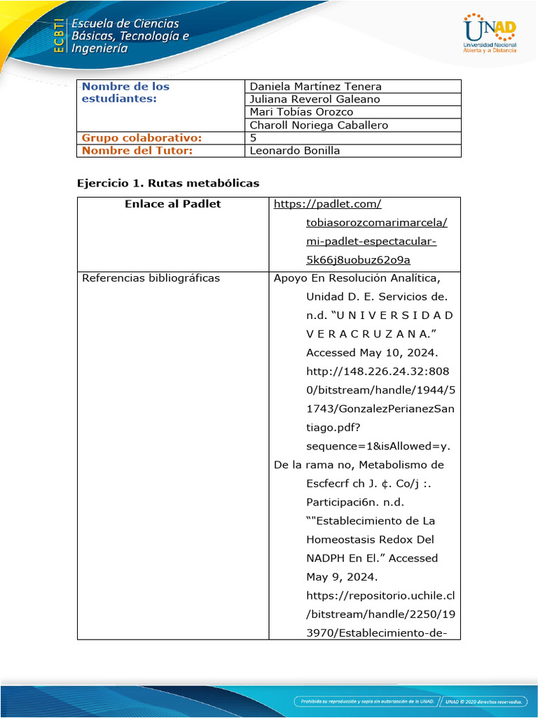 Bioquímica - 5 - Tarea - 4 - Charoll Noriega, Mari Tobias, Juliana ...
