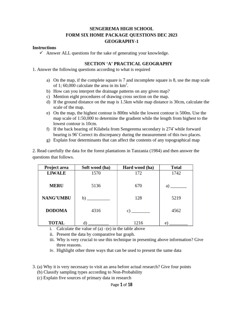 Geography Home Package 2024 | PDF | Soil | Demography