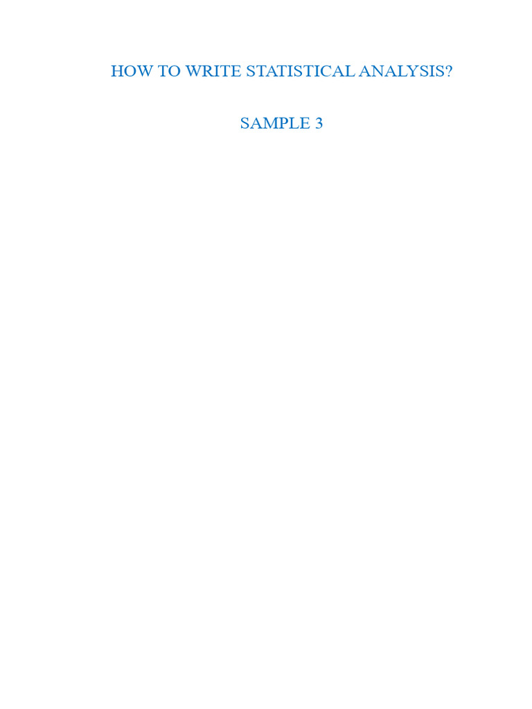 How To Write Statistical Analysis? Sample 3 | PDF | Time Management ...