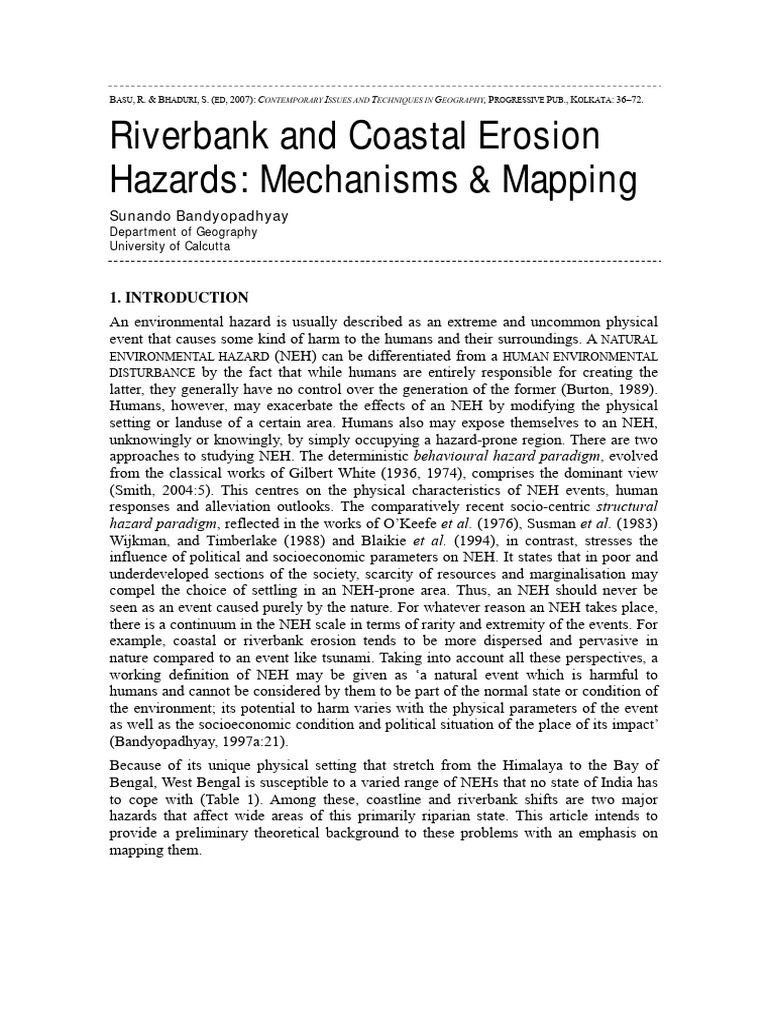 River Bank Erosion Factors Only | PDF | Erosion | Coast