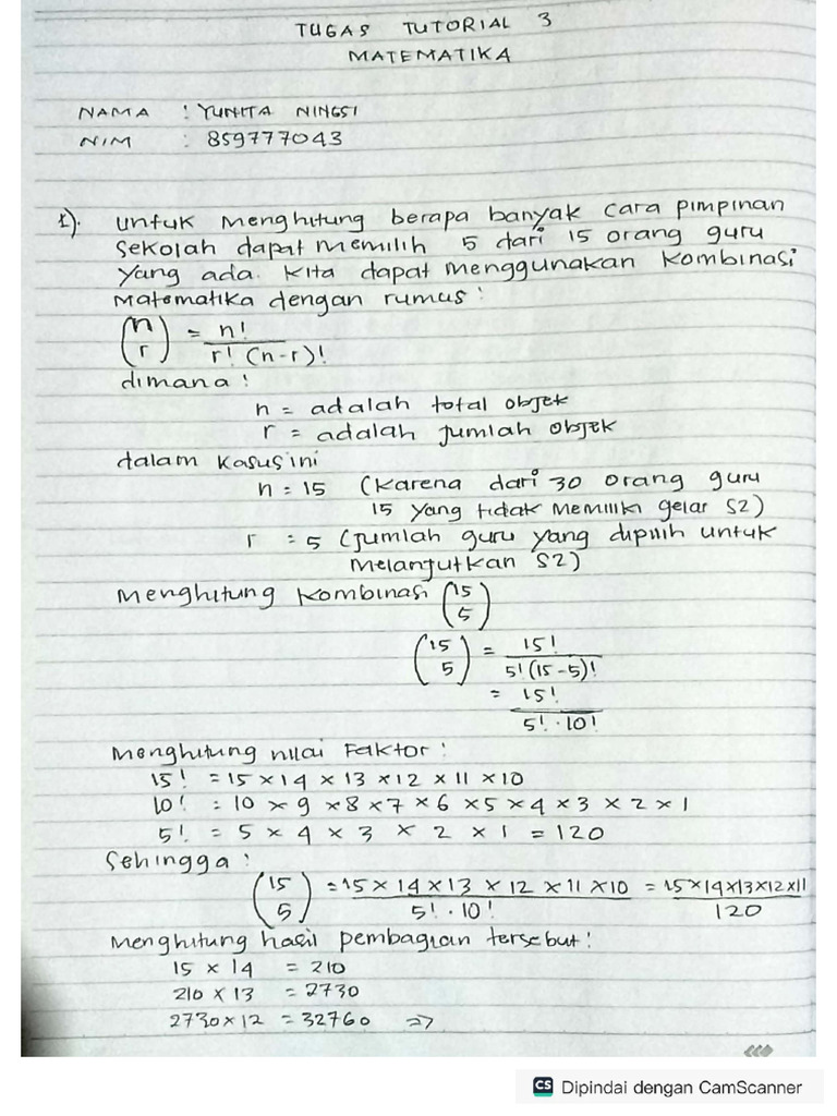 Tugas 3 Matematika | PDF