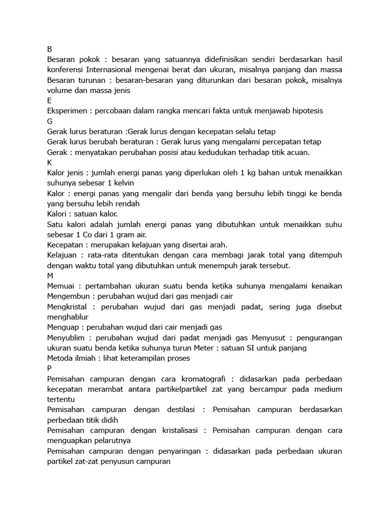 Glosarium Ipa Kelas 7 | PDF Glosarium Ipa Kelas 7 | PDF