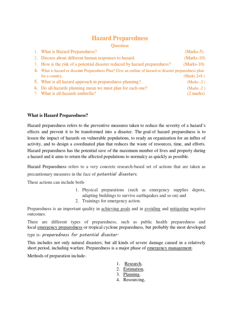 Hazard - Preparedness | PDF | Emergency Management | Hazards