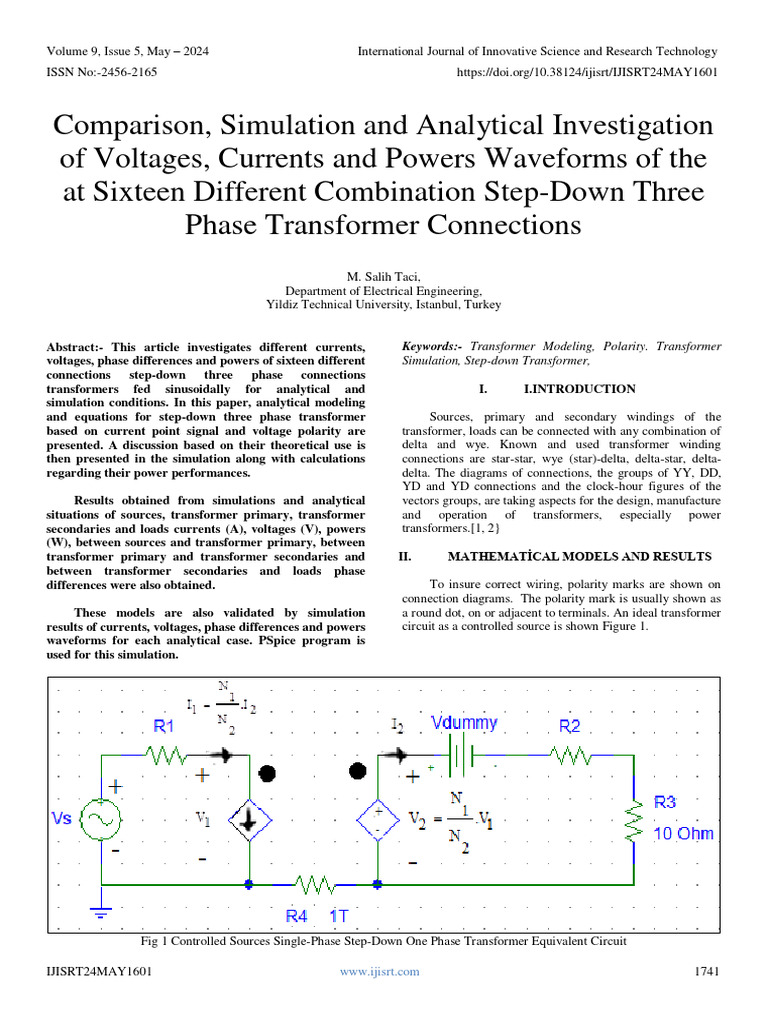 Comparison, Simulation and Analytical Investigation of Voltages ... Comparison, Simulation and Analytical Investigation of Voltages ...
