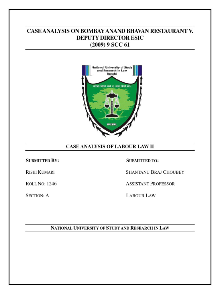 Case Analysis Labour Law Ii Download Free Pdf Welfare Employment