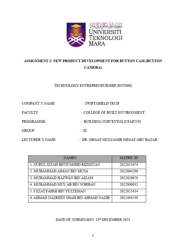 NPD - Ent Assignment 2 | PDF | Survey Methodology | New Product Development