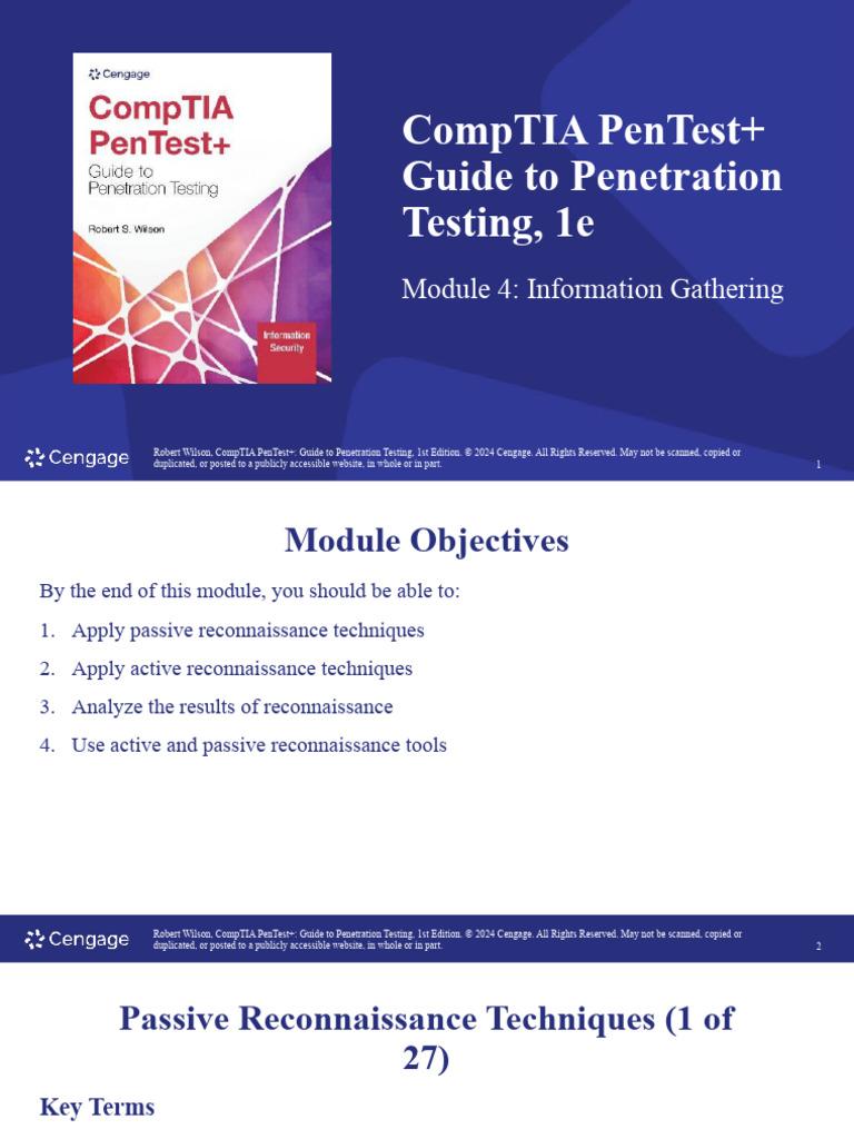 PenTest+ Module 4: Info Gathering Techniques | PDF | Penetration Test ...