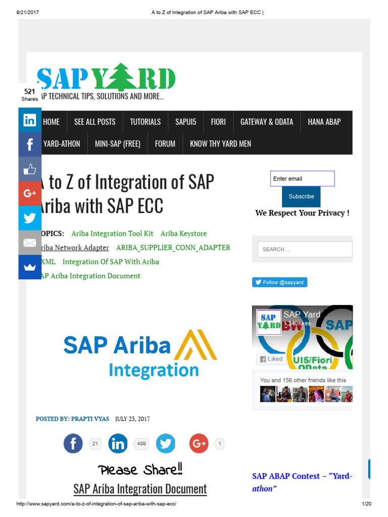 SAP Ariba & ECC Integration Guide | PDF | Software | Information Technology