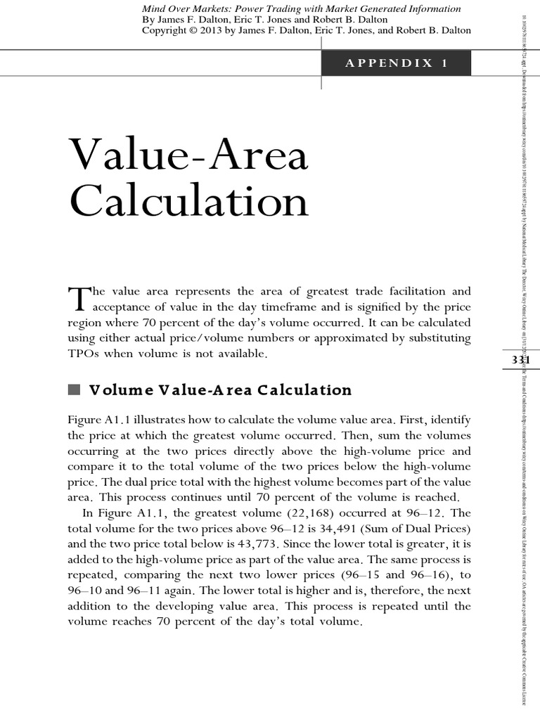 Mind Over Markets - 2012 - Dalton - Value Area Calculation | PDF ...