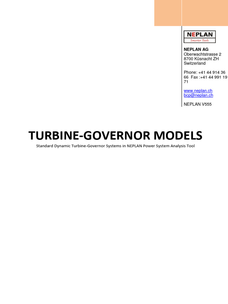 0008 LC Paper Neplan TURBINES GOV Models | PDF | Feedback | Electrical Grid