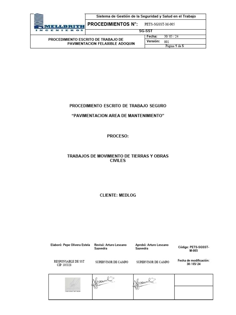 Procedimiento de Trabajo | PDF