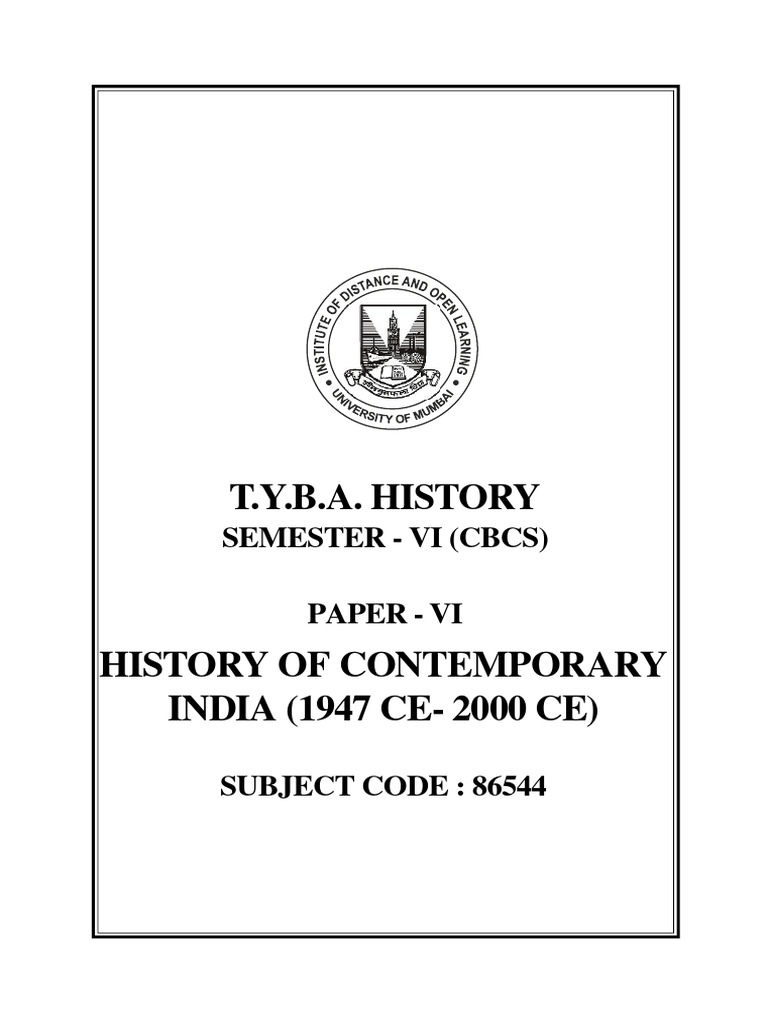 Contemporary India History (1947-2000) | PDF | Government | Government ...