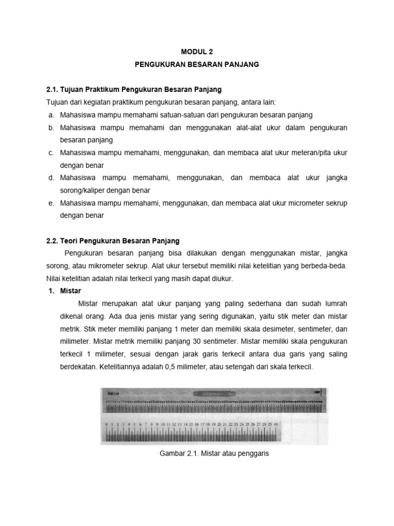 Modul 2 - Pengukuran Besaran Panjang - OK | PDF