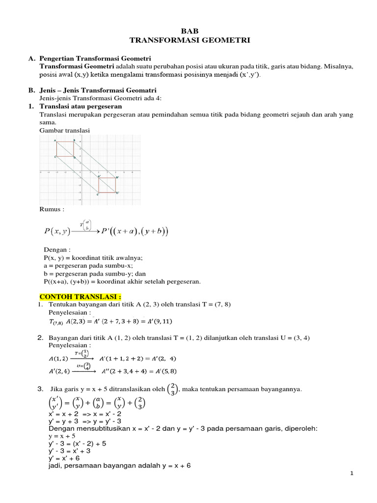 Bab Transformasi Geometri | PDF | Metode & Bahan Ajar
