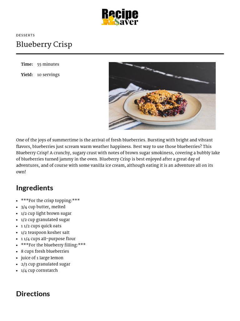 Blueberry Crisp | PDF